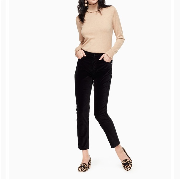 kate spade | Pants & Jumpsuits | New Kate Spade Black Velvet Pants Slim ...
